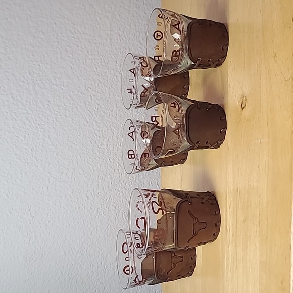 Libbey | Dining | Vintage Libbey Bamco Western And Longhorn Handtooled ...